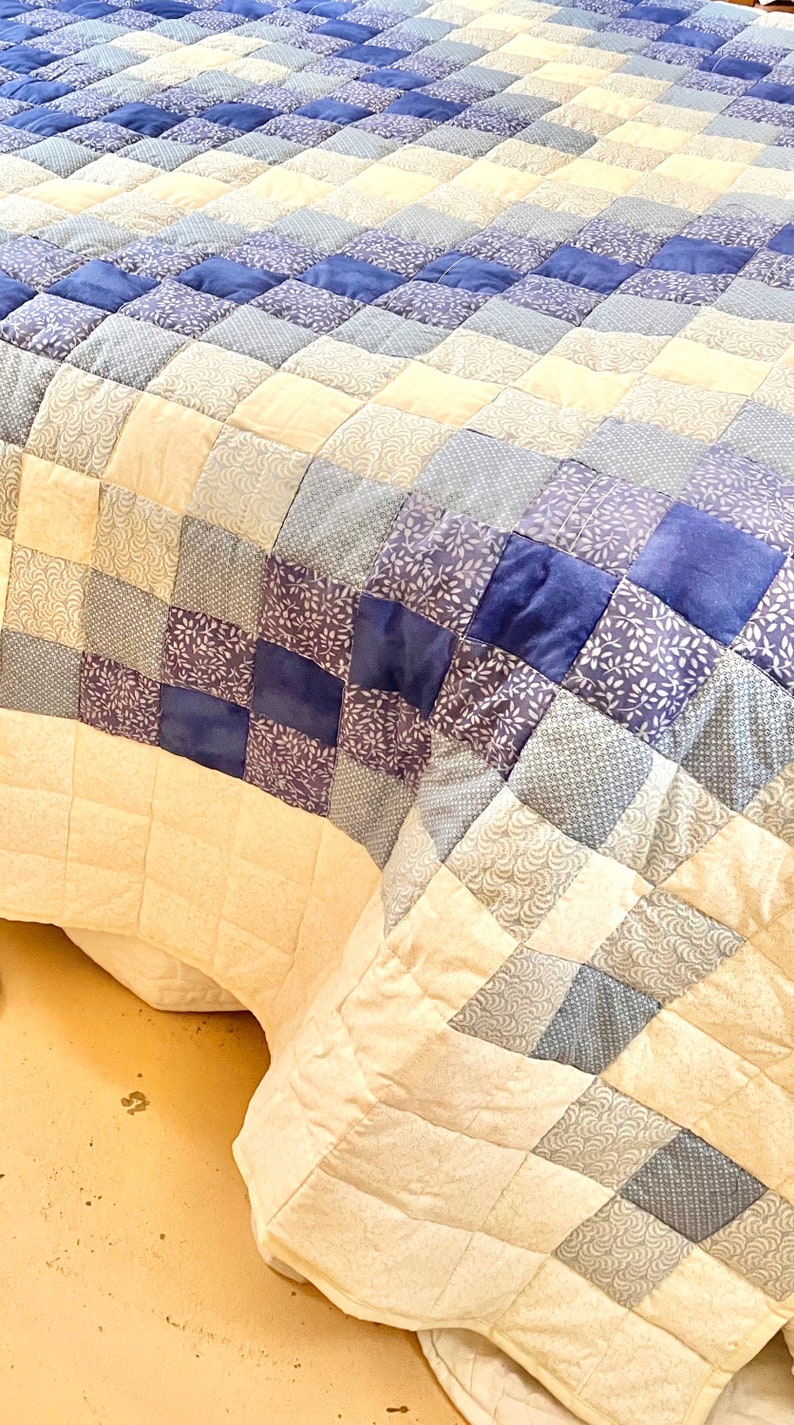 Blue Trip Around the World, Trip Around the World, Blue Quilt, Vintage ...