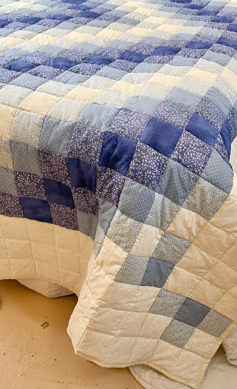 Blue Trip Around the World, Trip Around the World, Blue Quilt, Vintage ...