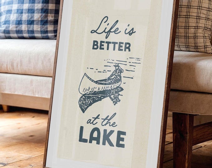 Printable Vintage Lake Summer | Lake Memories | Landscape Oil Painting ...