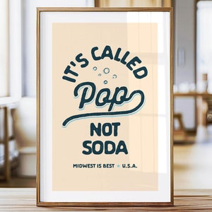 Retro Midwest Art Print Midwest Wall Decor Pop Not Soda Poster Midwest ...