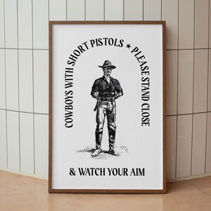 Bathroom Cowboy Art Print Bathroom Wall Decor Guest Bathroom Western ...