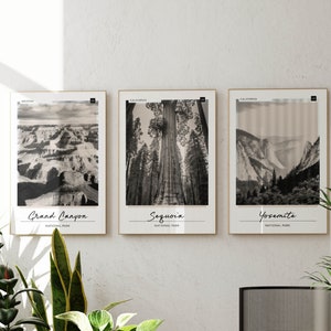 National Parks Poster Bundle Set of 3 Black + White Prints Arizona ...