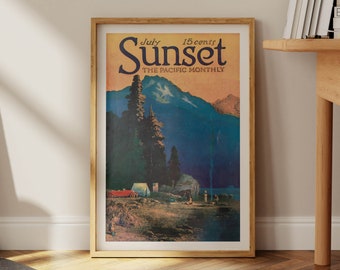 Retro Camping Wall Art Print, Set of 6 Prints, Dorm Room Decor, Nature ...