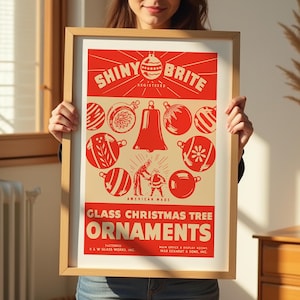 Retro Holiday Art Prints Christmas Art Poster Set of 3 Christmas Wall ...