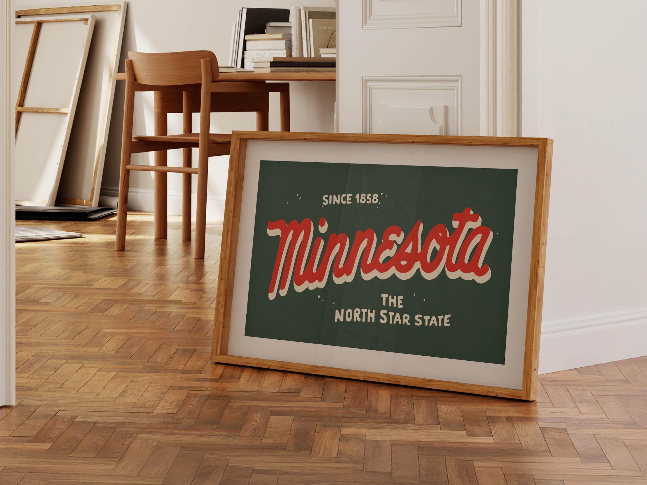 Retro Minnesota Travel Prints Set of 2 Minnesota Art North Star State ...