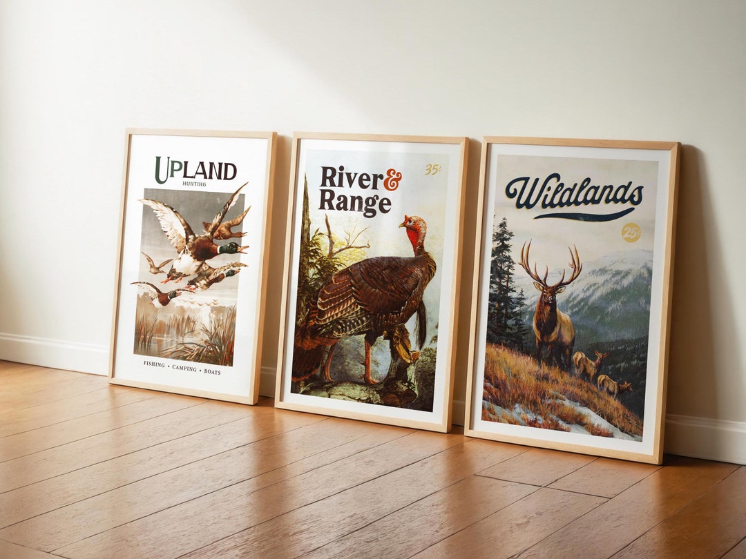 Old Time Hunting Prints Retro Hunting Art Poster Set of 3 Hunting Wall ...