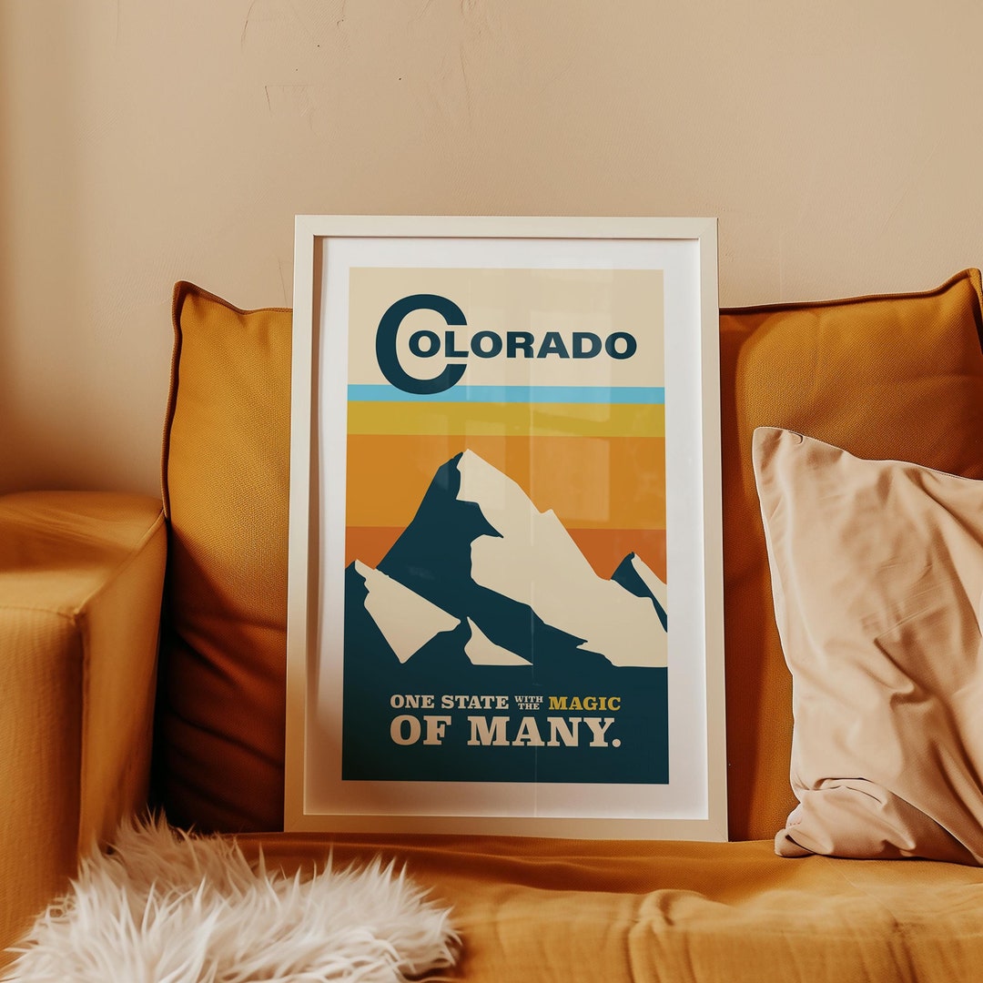 Retro Colorado Print Colorful Colorado Art Poster Colorado Wall Decor ...