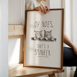 Funny Bathroom Art Cat Print Bathroom Wall Decor Cat Bathroom Quote Cat ...