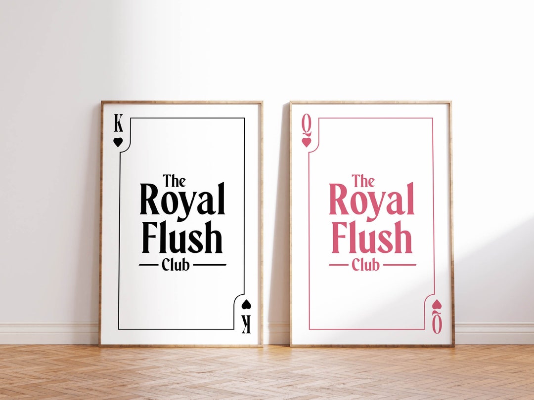Royal Flush Bathroom Wall Art Hers + His Bathroom Set of 2 Funny ...