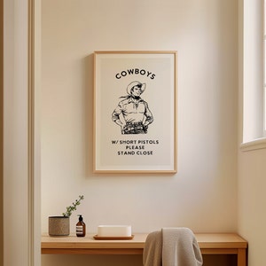 Cowboy Bathroom Print Funny Bathroom Wall Art Bathroom Poster Western ...