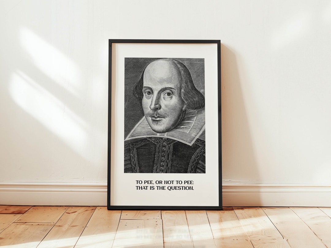 Funny Bathroom Art Wall Decor Shakespeare Classical Print Vintage ...