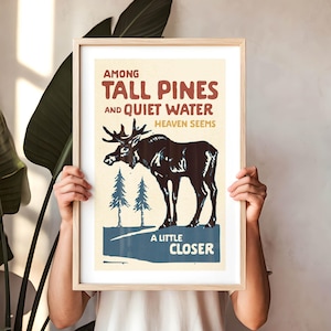 Fun Nature Art Prints Retro Outdoors Art Gift for Lake House Set of 3 ...
