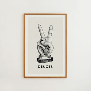 Deuces Print Funny Bathroom Print Retro Funny Bathroom Wall Art ...