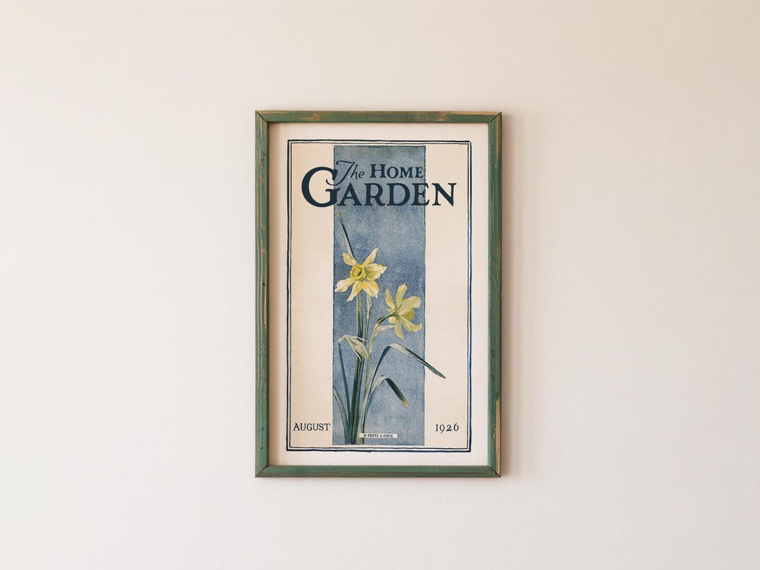 Retro Garden Art Flower Print Vintage Garden Poster Kitchen Wall Art ...