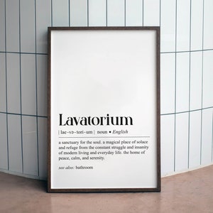 Funny Bathroom Definition Print Wall Art for Bathroom Toilet Humor ...