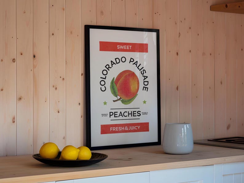 Colorado Peaches Print, Retro Farmhouse Kitchen Art (11x17 Inch) - Etsy