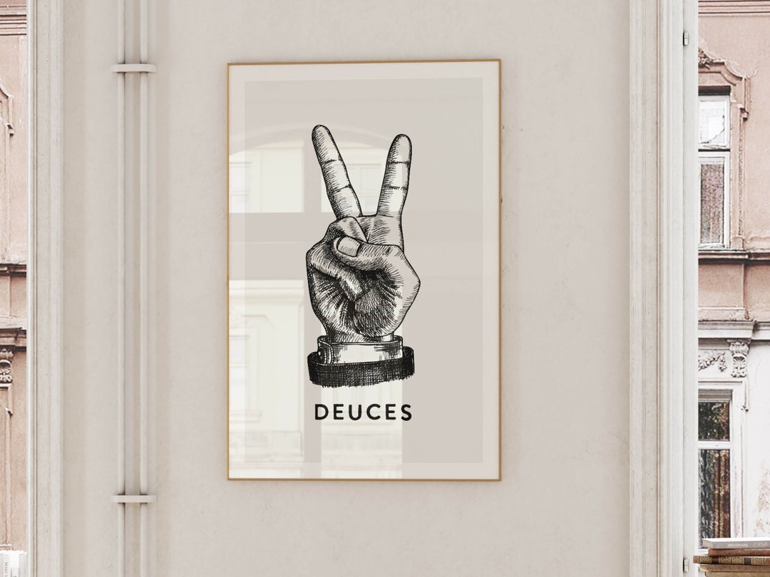 Deuces Print Funny Bathroom Print Retro Funny Bathroom Wall Art ...