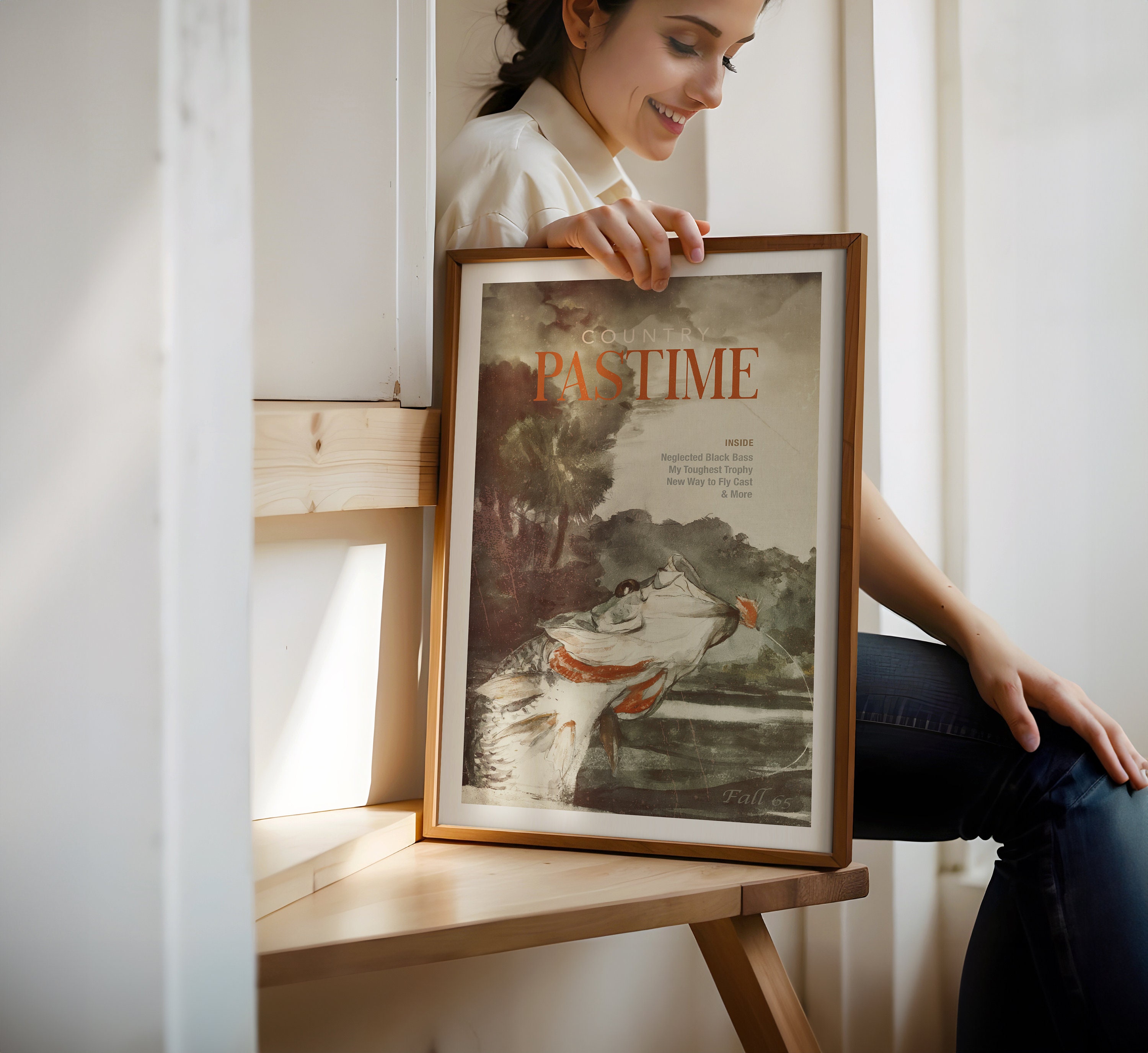Rustic Fishing Prints Set of 4 Fishing Prints Retro Fish Decor ...