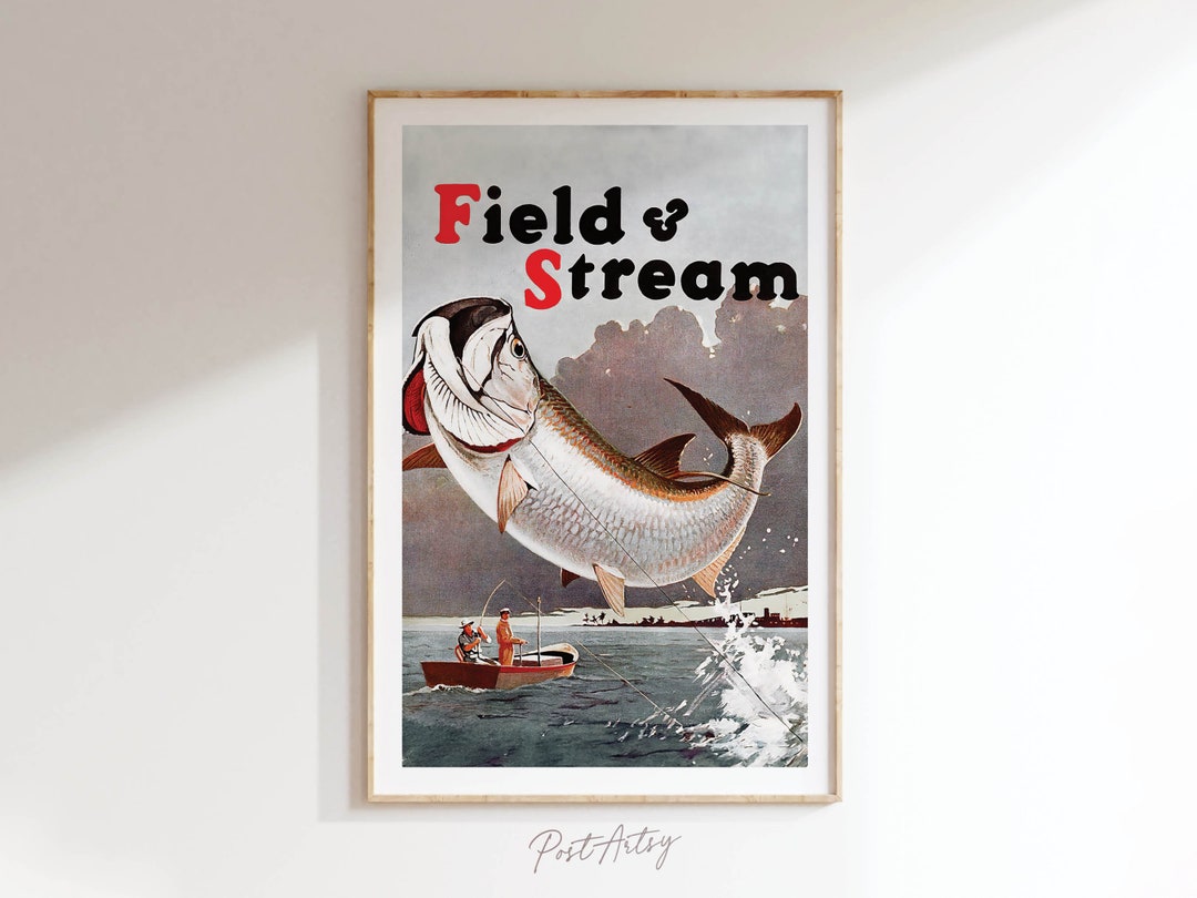 Vintage Fishing Wall Art Retro Fishing Poster Print Outdoor Widlife ...