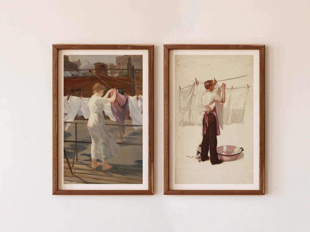 Retro Laundry Art Prints Utility Room Wall Art Set of 2 Laundry Wall ...