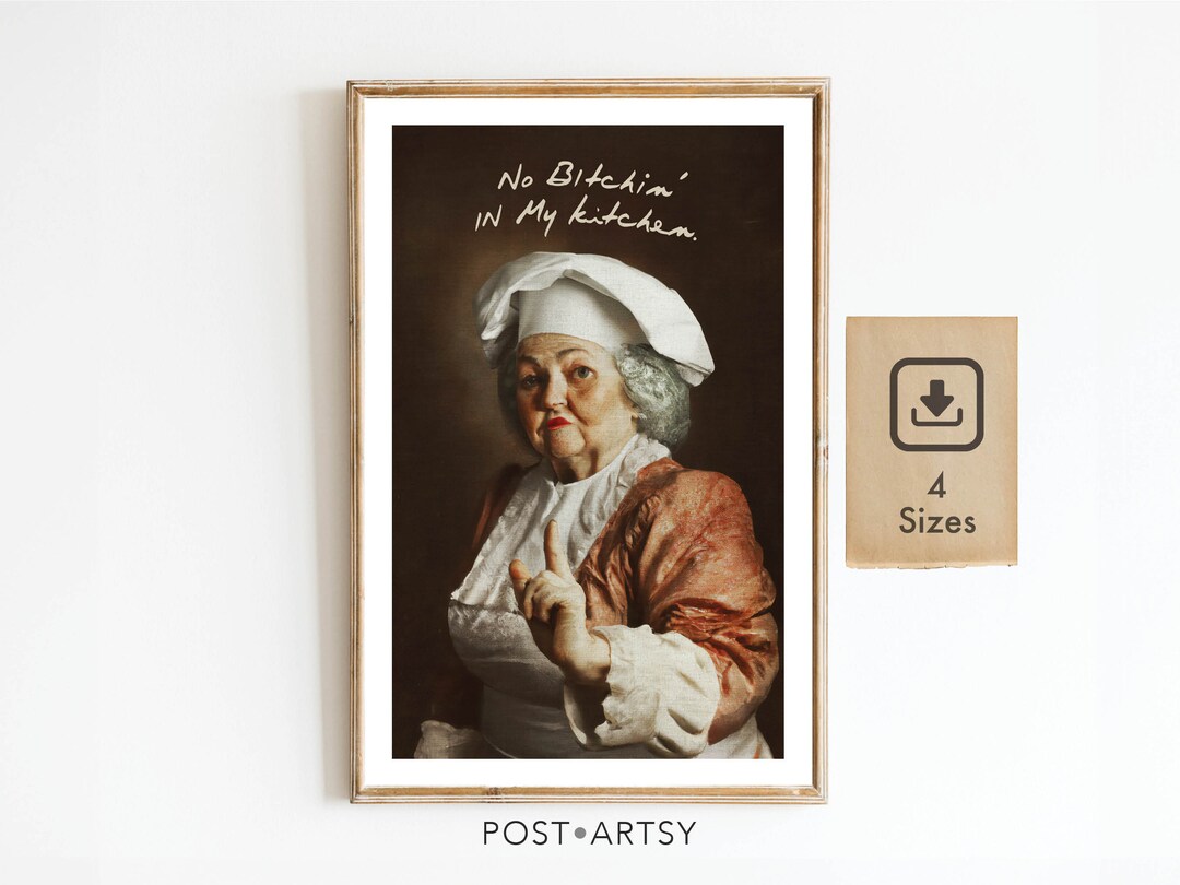 Funny Kitchen Art Wall Decor Chef Rules Vintage Style Classical ...
