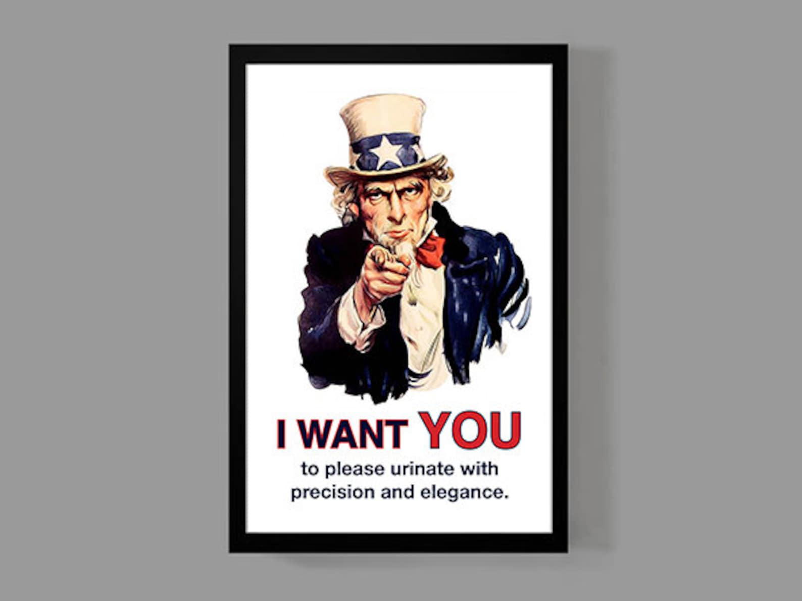 Funny Uncle Sam Poster Print Funny Bathroom Art America - Etsy