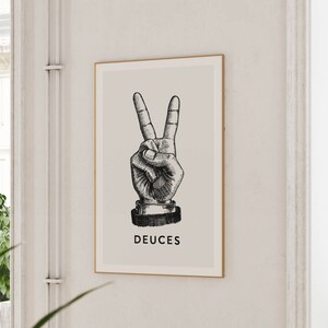 Deuces Print Funny Bathroom Print Retro Funny Bathroom Wall Art ...