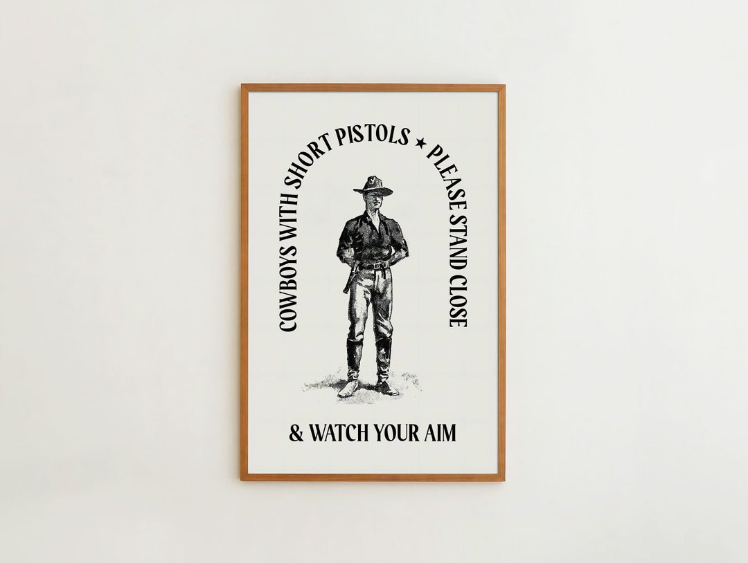 Bathroom Cowboy Art Print Bathroom Wall Decor Guest Bathroom Western ...