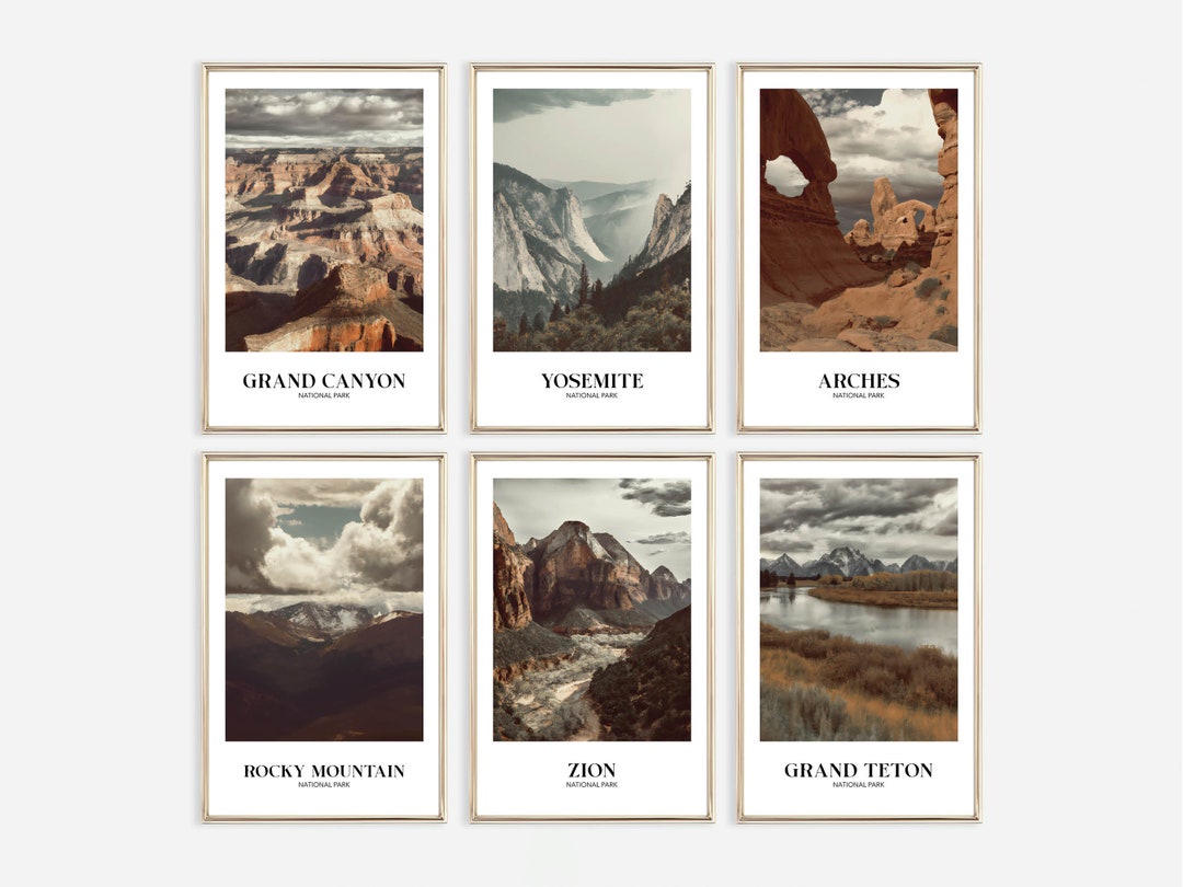 National Park Poster Set Mix Match Country Travel Prints Rustic Vintage ...
