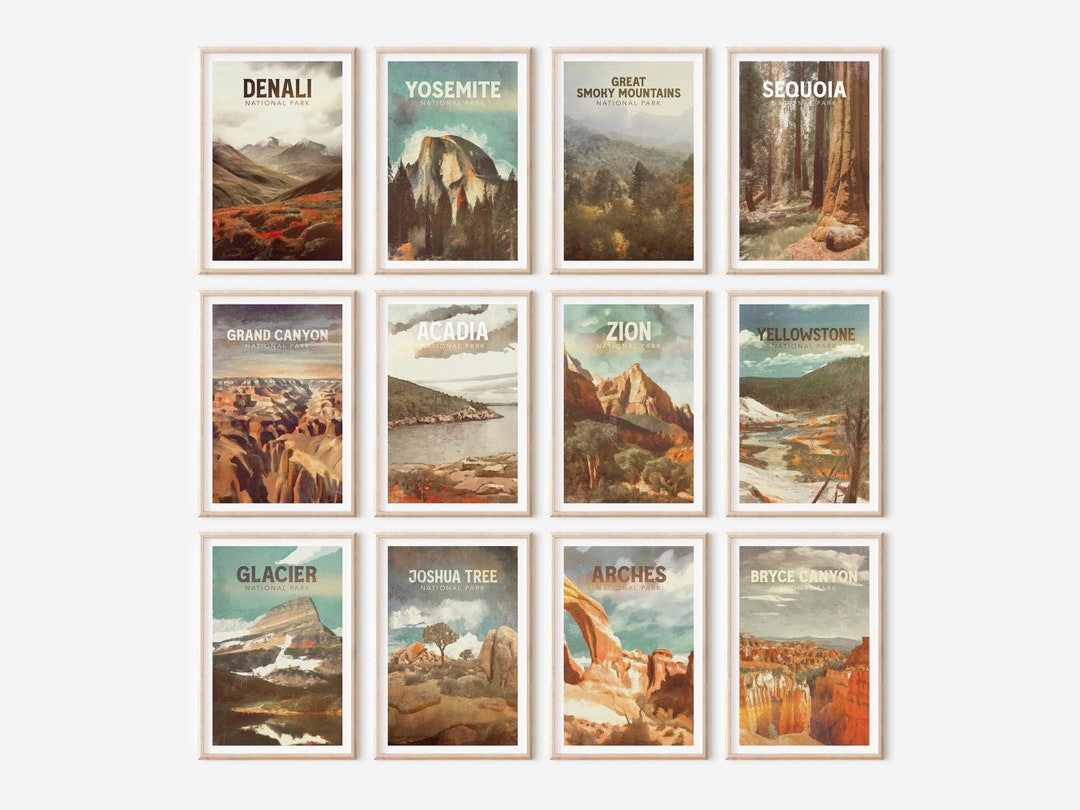 National Park Poster Set | Mix and Match National Park Travel Prints ...