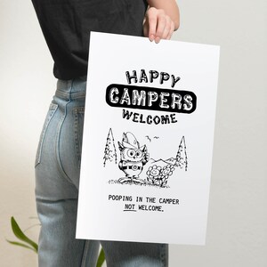 Camping Bathroom Print Funny Camper Art Retro Camping Wall Art Travel ...