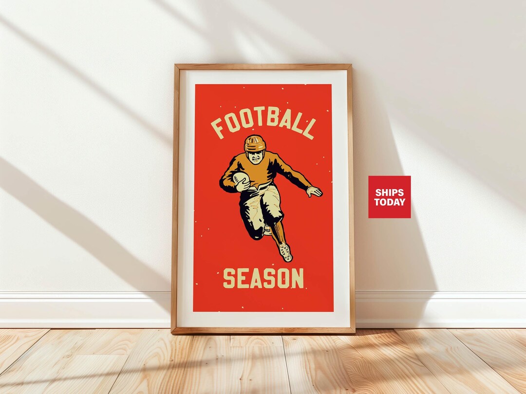 Retro Football Season Print Football Art Poster Sports Wall Art ...