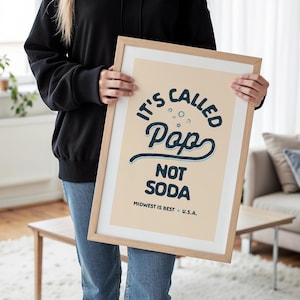 Retro Midwest Art Print Midwest Wall Decor Pop Not Soda Poster Midwest ...