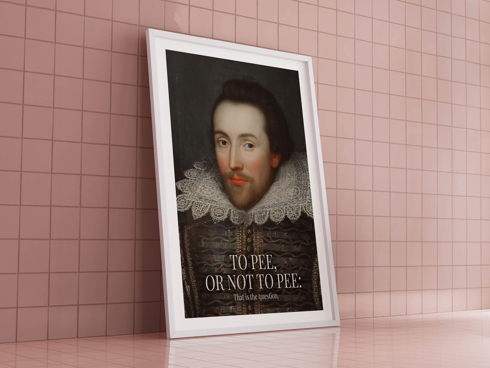 Funny Bathroom Art Wall Decor Shakespeare Classical Painting Vintage ...