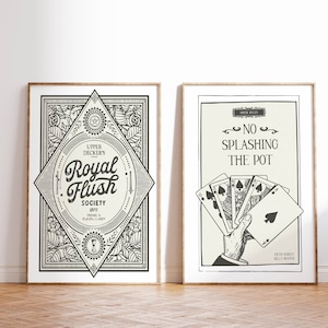 Funny Bathroom Print Set Royal Flush Bathroom Set of 2 Prints Bathroom ...