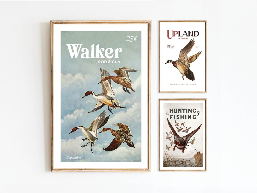 Hunting Prints Set of 3 Vintage Hunting Art Posters Geese Hunting Gift ...