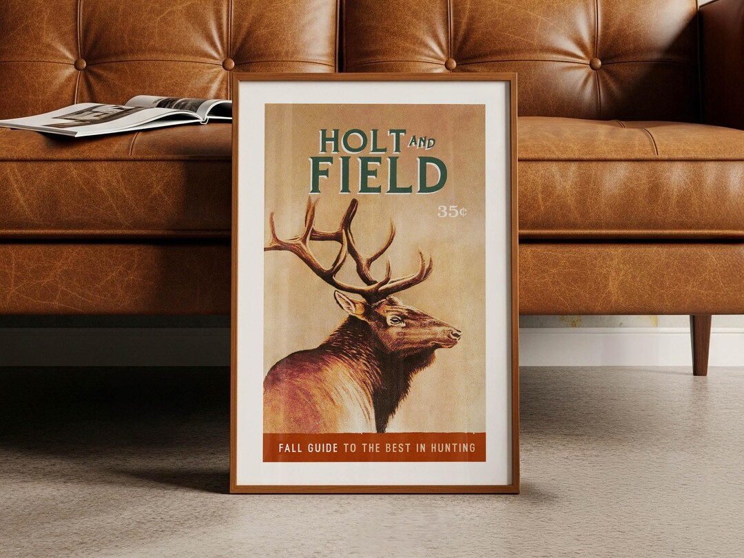 Retro Stag Print: Outdoors Art Red Deer Poster Cabin Wall Art - Etsy