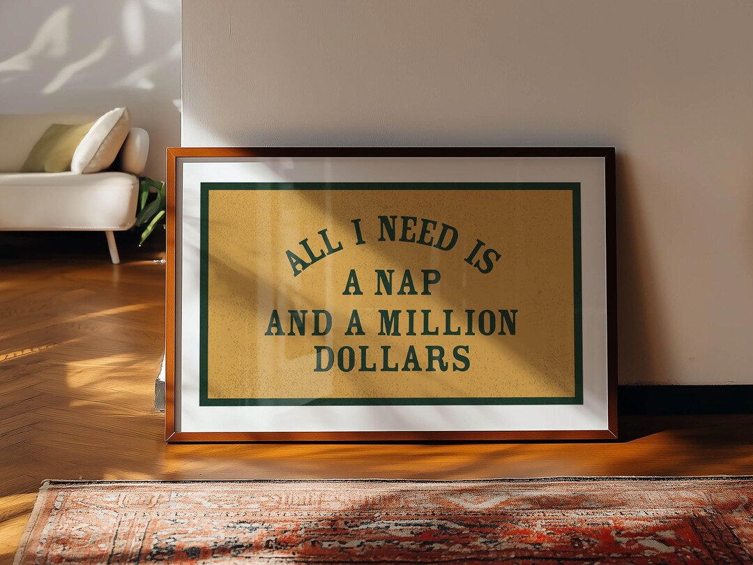 Nap + Cash Quote Print: Retro Cabin Wall Art - Etsy