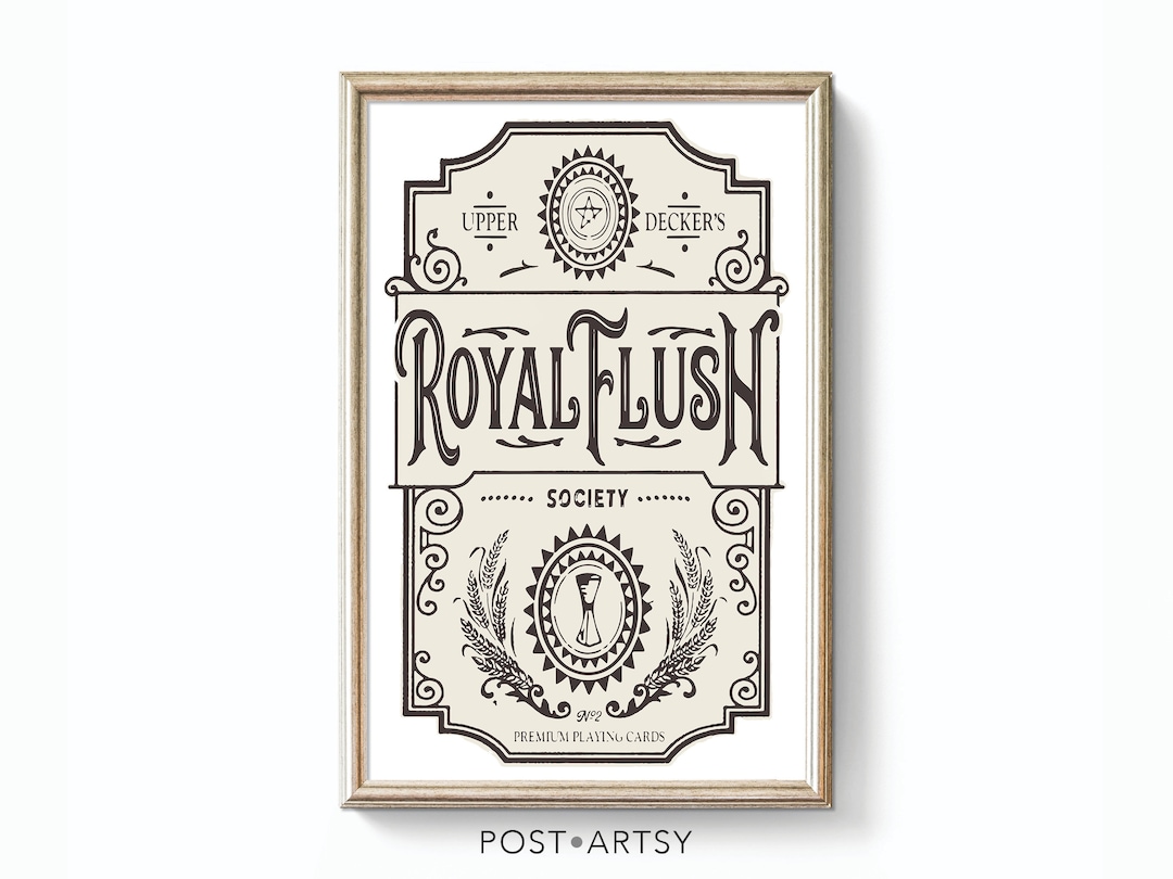 Funny Bathroom Art Poster Print Royal Flush Vintage Style - Etsy