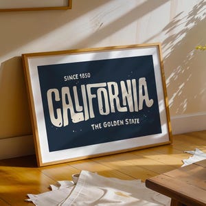 Retro California Art Print Golden State Poster California Wall Decor ...