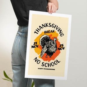 Retro Thanksgiving Art Print Thanksgiving Poster Kitchen Wall Art ...