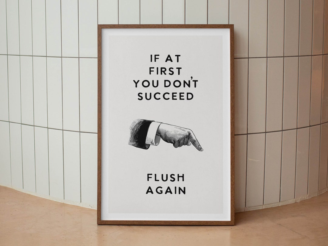 Toilet Flush Bathroom Print Funny Bathroom Wall Art Bathroom Poster ...