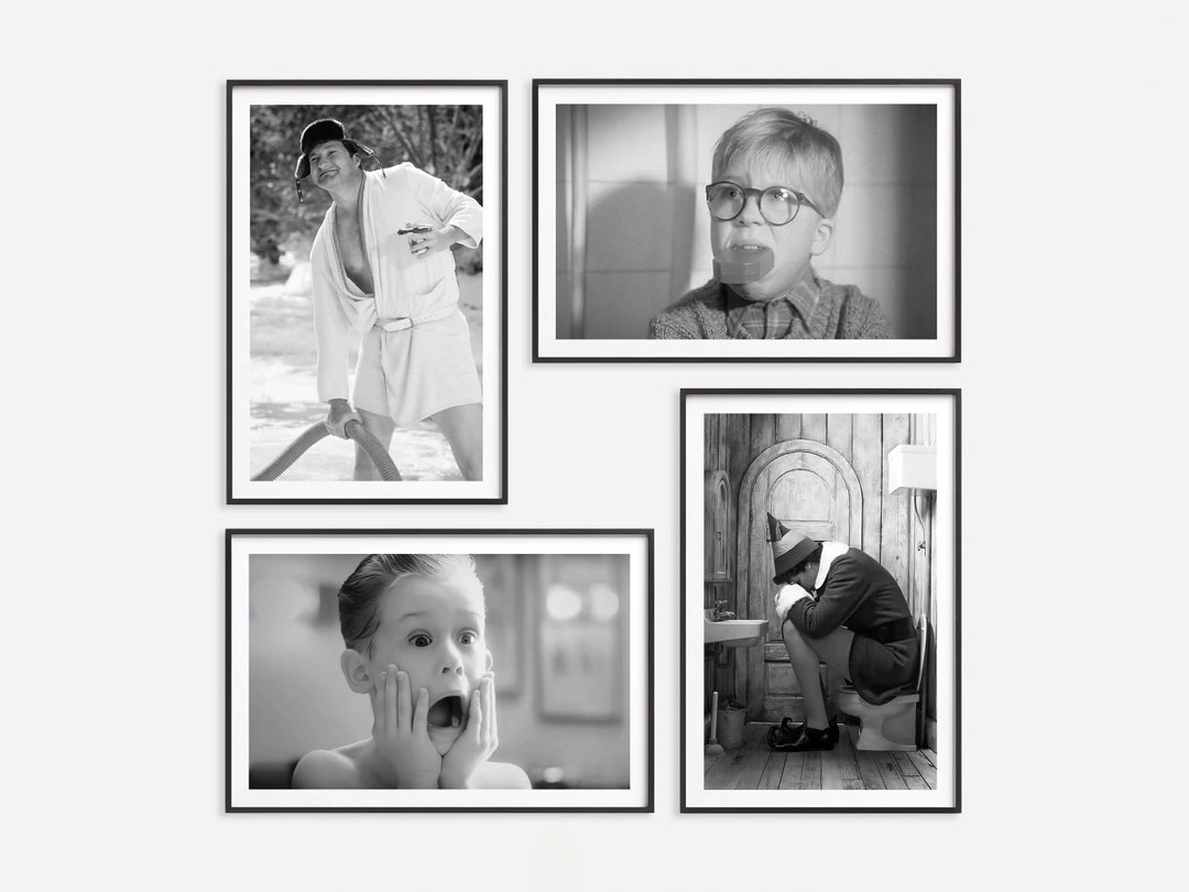 Funny Bathroom Art Movie Poster Set Mix and Match Holiday Print Bundle ...