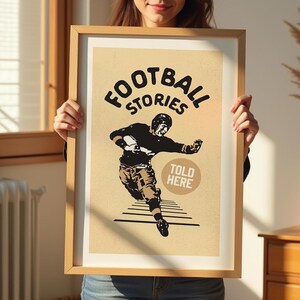 Retro Football Art Print, American Football Throwback Poster - Etsy