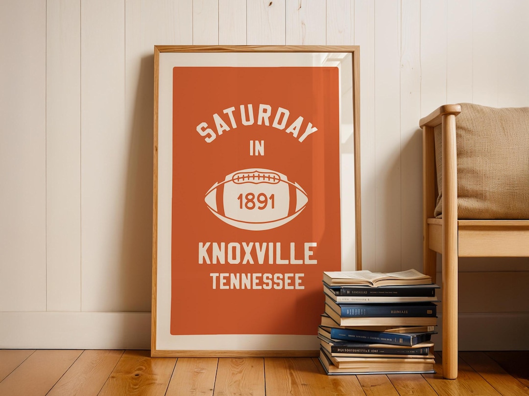 Retro Football Print Tennessee Wall Art College Sports Team Poster ...