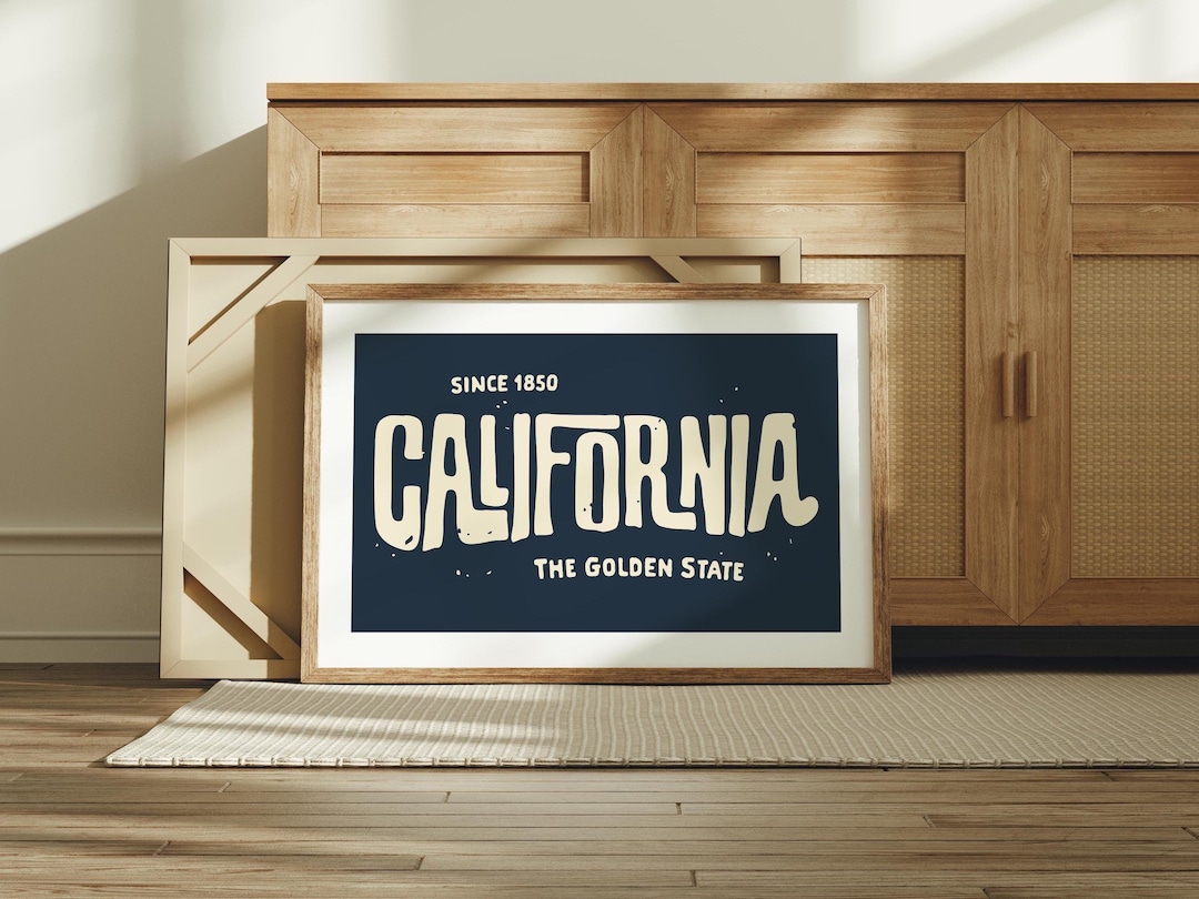 Retro California Art Print Golden State Poster California Wall Decor ...