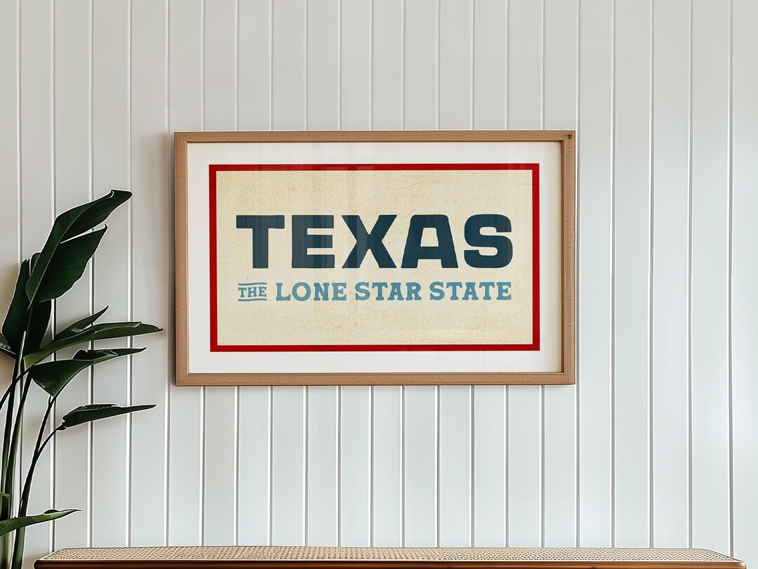 Lone Star Print Retro Texas Art Poster Texas Wall Decor Retro United ...