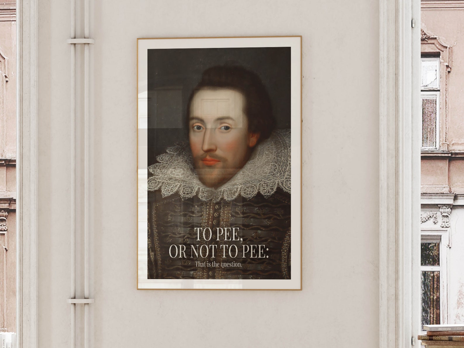 Funny Bathroom Art Wall Decor Shakespeare Classical Painting Vintage ...