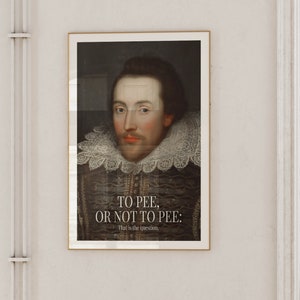 Funny Bathroom Art Wall Decor Shakespeare Classical Painting Vintage ...