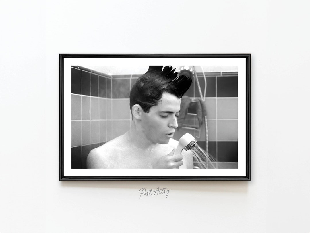 Funny Bathroom Art Movie Poster Print Ferris Shower Scene 80s Film Wall ...